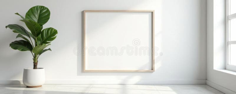 Simple White Frame Interior, Ready for Artwork Display , Simple, Empty ...