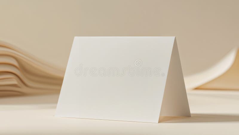 Simple White Greeting Card Mockup with Warm Neutral Accents Stock Image ...
