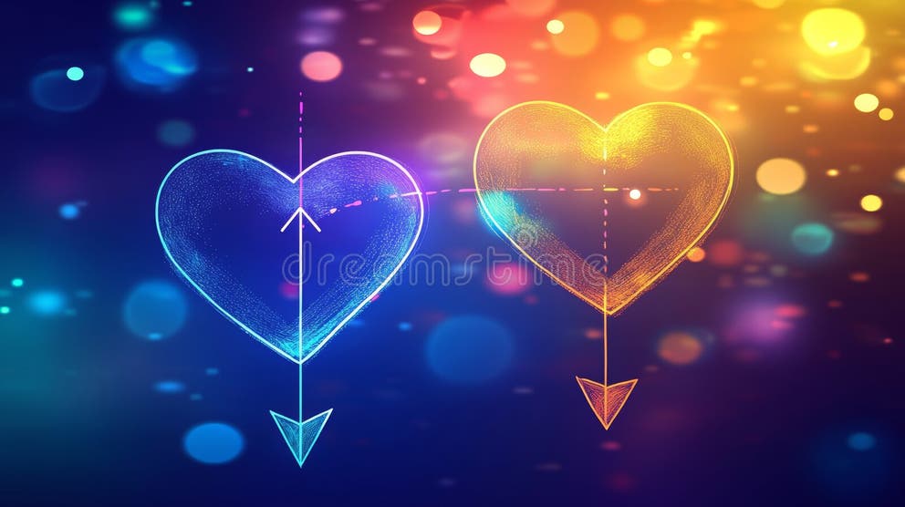 A Simple White Heart Outline with an Inverted V Inside is Displayed on ...