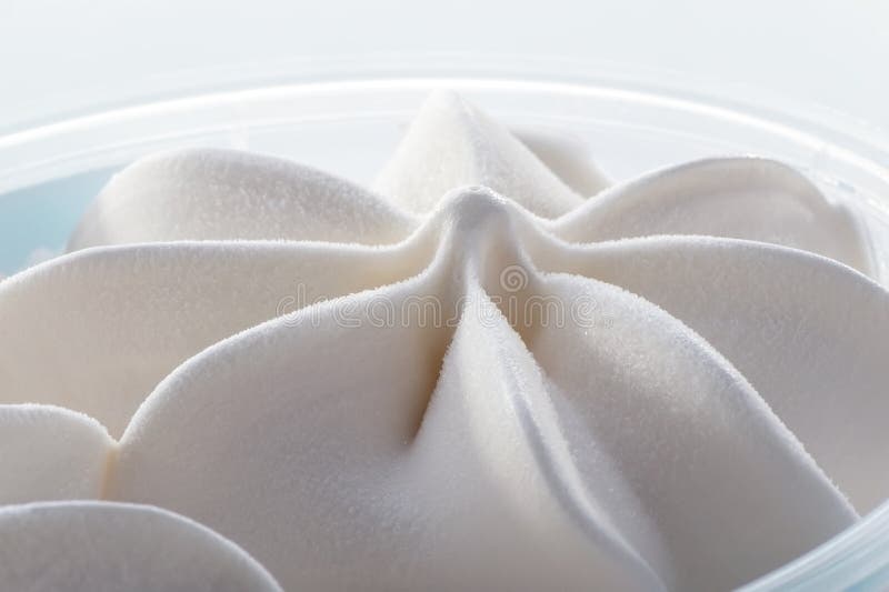 Simple White Ice Cream in Plastic Box Macro Stock Photo - Image of ...