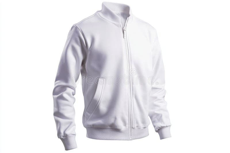 Simple White Jacket on a Plain White Background Stock Image - Image of ...