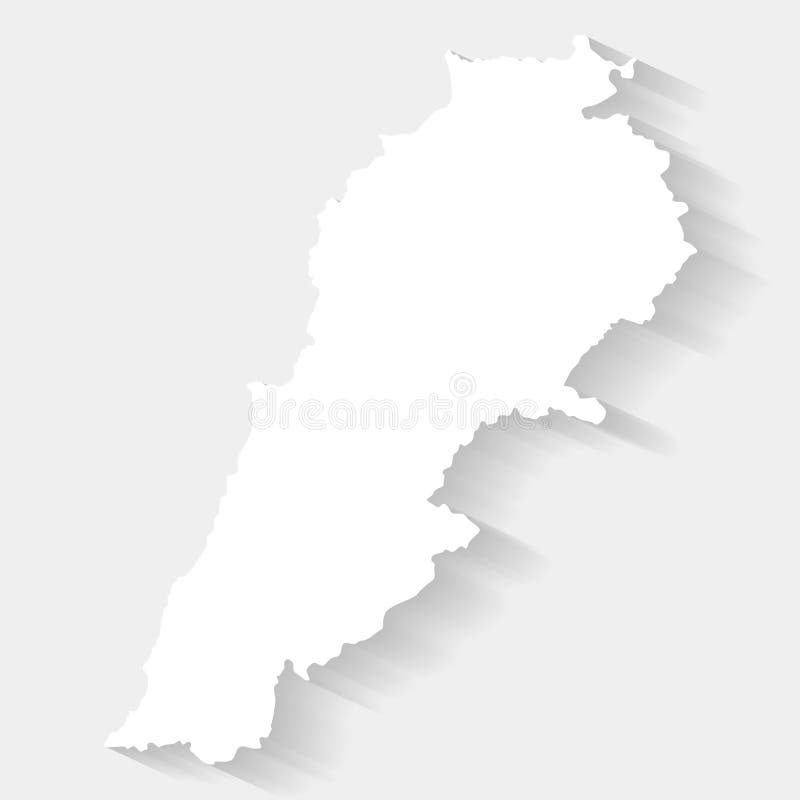 Simple White Lebanon Map on Gray Background, Vector, Illustration, Eps ...