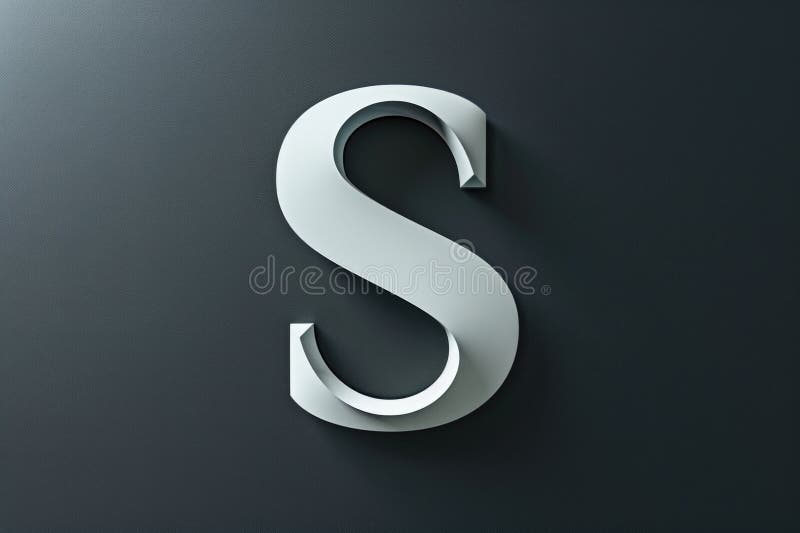 Simple White Letter S on a Black Background. Suitable for Graphic ...