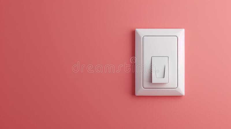 A Simple White Light Switch Mounted on a Bright Pink Wall Stock Image ...
