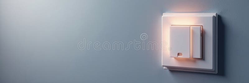 Simple White Light Switch on Pristine Wallpaper, Residential, White ...