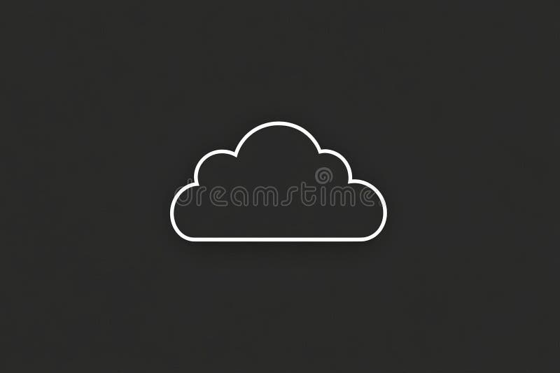 A Simple White Line Drawing of a Cloud with Soft, Rounded Edges. the ...