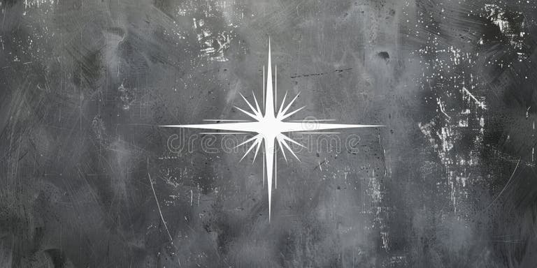 A Simple White Line Drawing on a Silver Background of a Star with Sharp ...