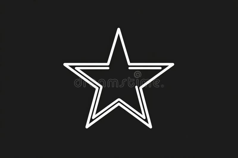 A Simple White Line Drawing of a Star, with Clean and Sharp Lines ...