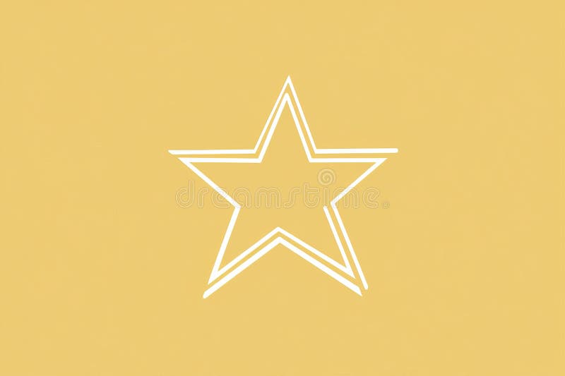A Simple White Line Drawing of a Star, with Clean and Sharp Lines ...