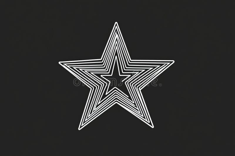 A Simple White Line Drawing of a Star, with Clean and Sharp Lines ...