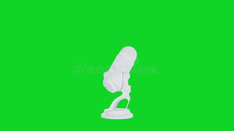 Simple White Microphone Isolated on Green Screen, Microphone for ...