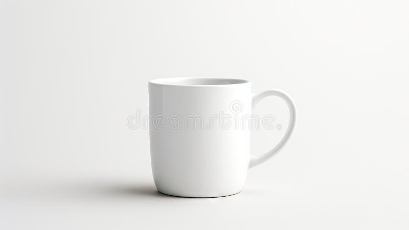 Simple White Mug Cup on a Table AI Generated Stock Illustration ...