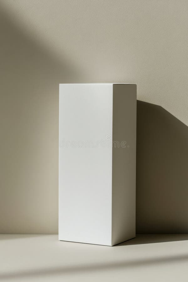 Simple White Packaging Box Showcased in a Minimalist Setting with ...