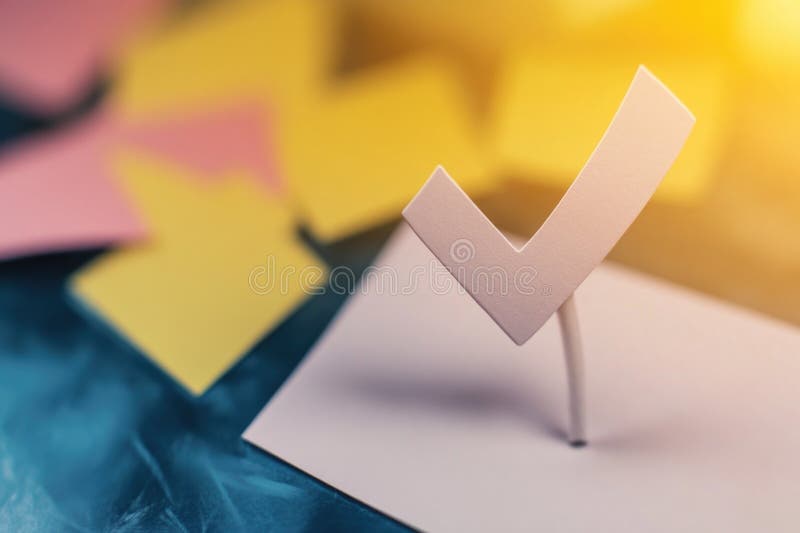 A Simple White Paper with a Checkmark Symbol Stock Photo - Image of ...