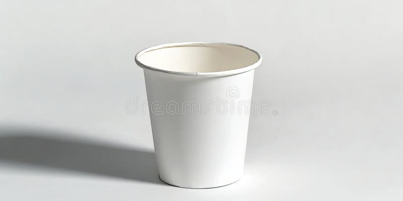 Simple White Paper Cup Isolated on Bright Seamless Studio Backdrop for ...