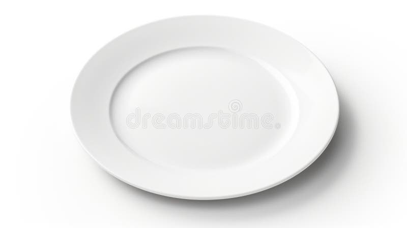 Simple White Plate on a White Background, Suitable for Food or ...