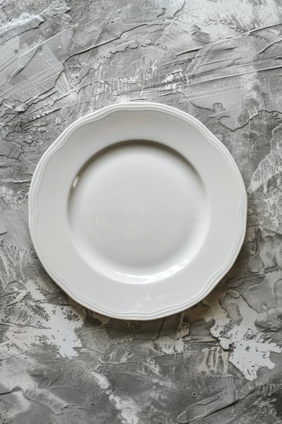 A Simple White Plate on a Table. Suitable for Food and Dining Concepts ...