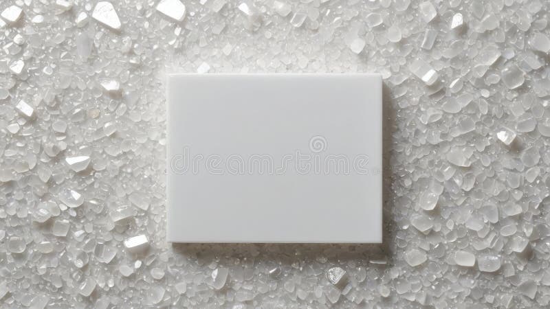 Simple White Rectangle on a Bed of Clear Stones, Modern and Chic Design ...