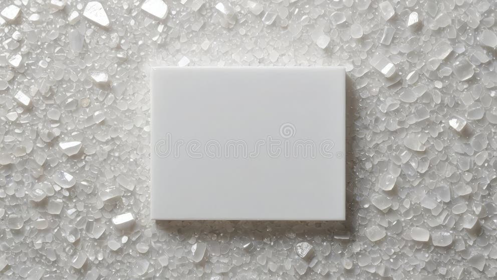 Simple White Rectangle on a Bed of Clear Stones, Modern and Chic Design ...