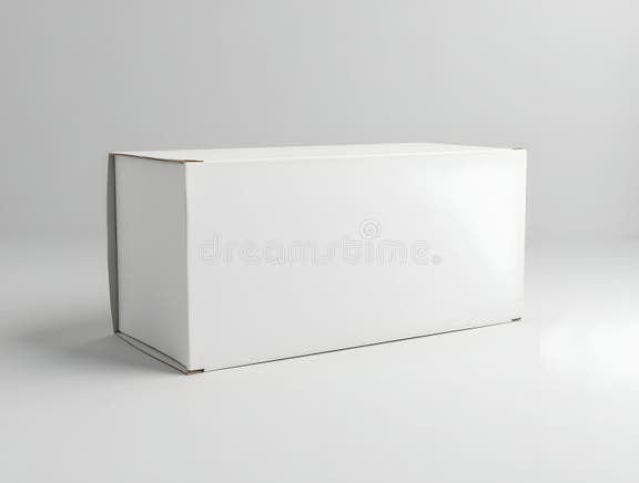 Simple White Rectangular Carton Cardboard Box with Smooth Edges Stock ...