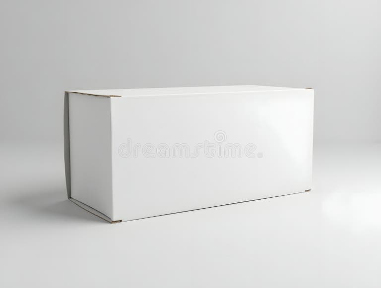 Simple White Rectangular Carton Cardboard Box with Smooth Edges Stock ...