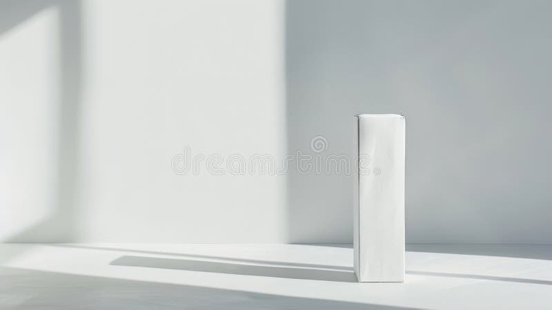 A Simple White Rectangular Object Stands Upright in a Softly ...