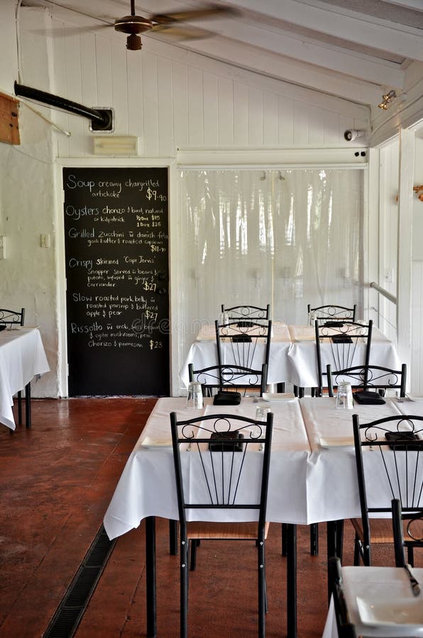 Simple White Restaurant Interior Stock Photo - Image of concept, dish ...