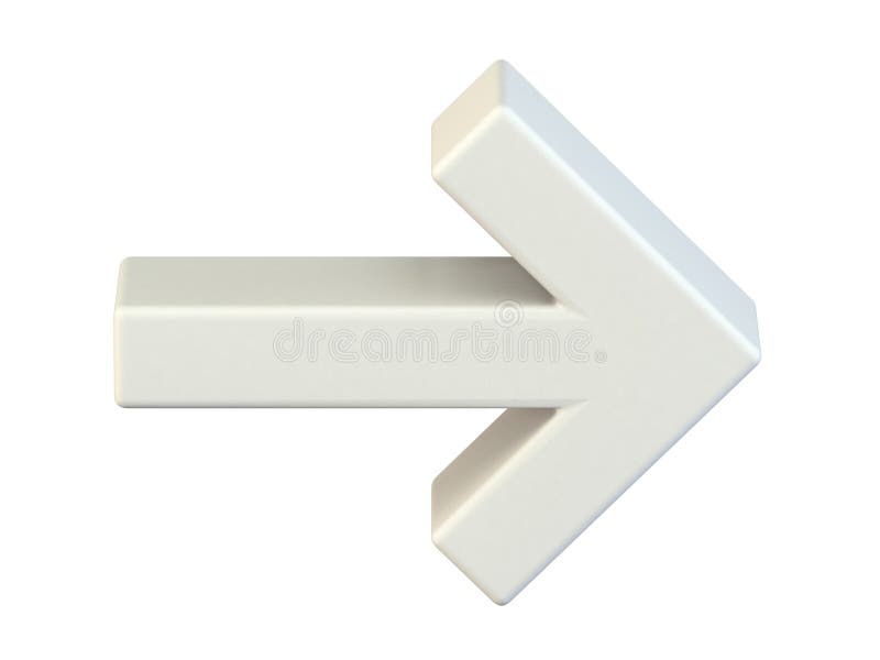 Simple White Right Arrow Icon 3D Stock Illustration - Illustration of ...