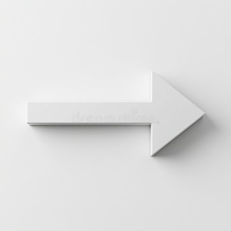 White Right Arrow on a Clean, Modern Surface Indicating Direction or ...