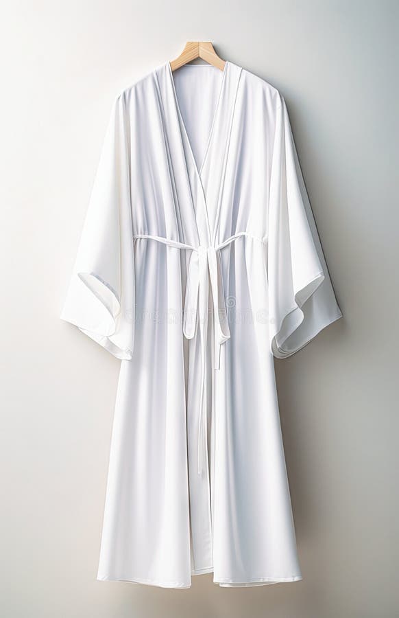 Simple White Robe on Light Grey Background Stock Image - Image of ...