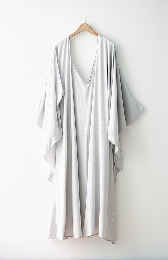 Simple White Robe on Light Grey Background Stock Image - Image of white ...