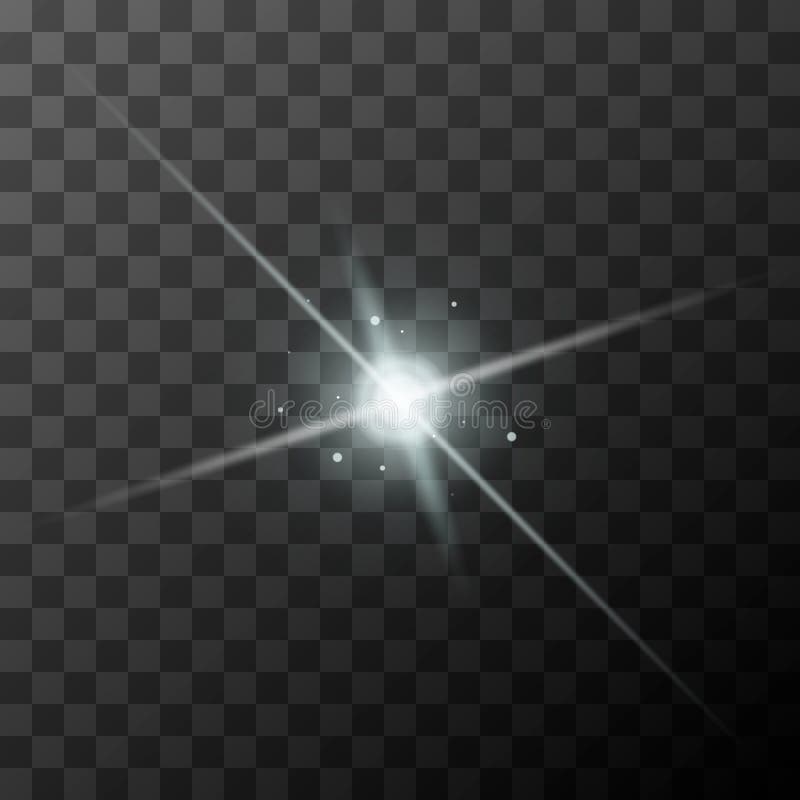 Simple White Sparkle with Magic Light Rays on Transparent Background ...