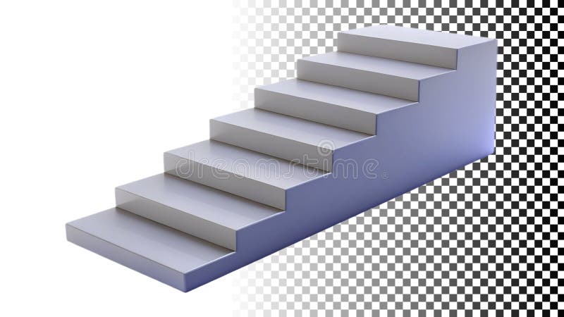 Simple White Staircase Representing Steps, Progress, and Ascending Png ...