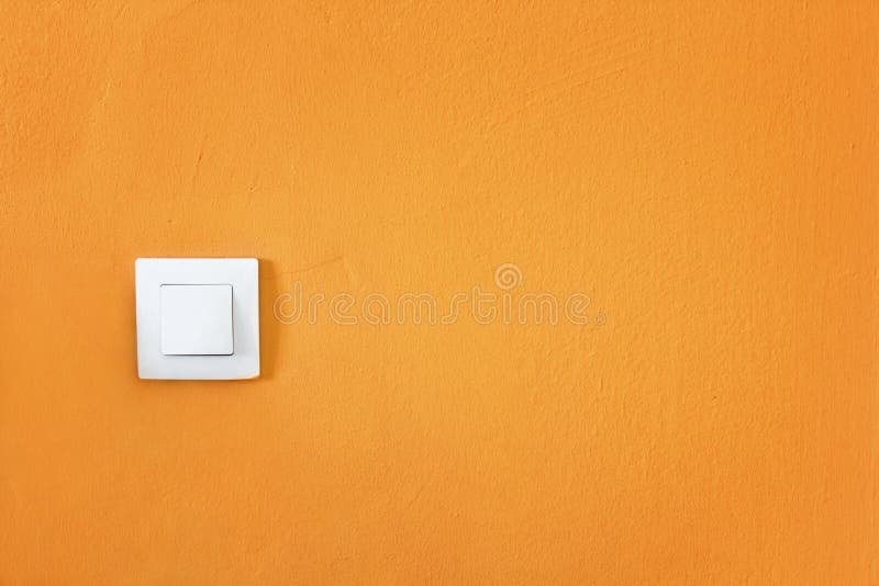 Simple White Switch on Bright Orange Wall Stock Image - Image of light ...