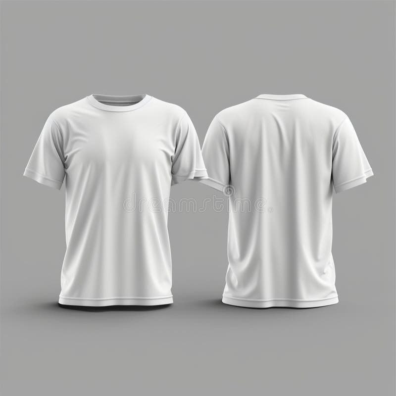 Simple White T-shirt Design, Front and Back View on a Neutral ...