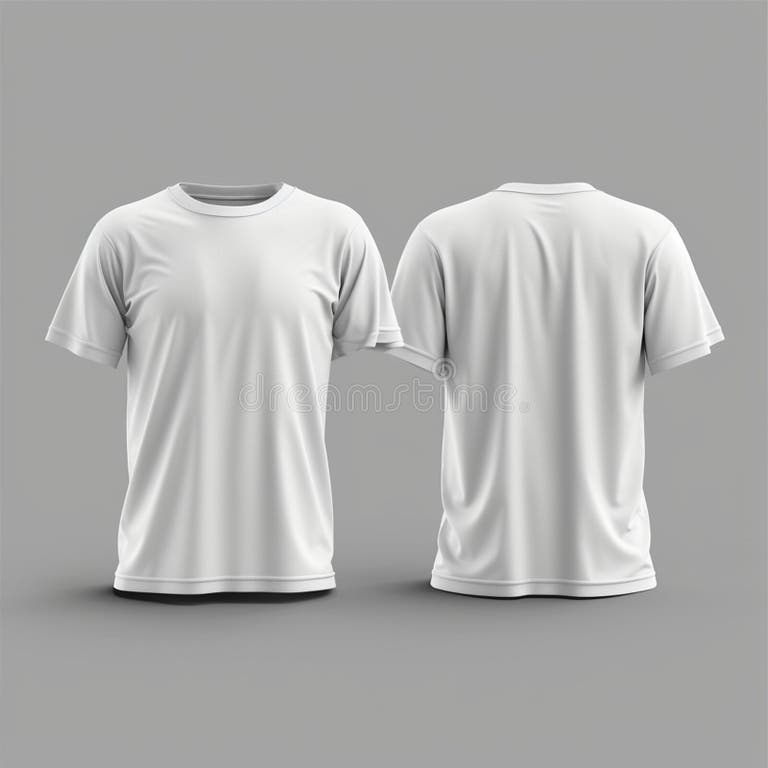 Simple White T-shirt Design, Front and Back View on a Neutral ...