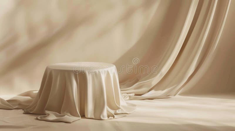 A Simple White Table Setting with a White Cloth Stock Illustration ...