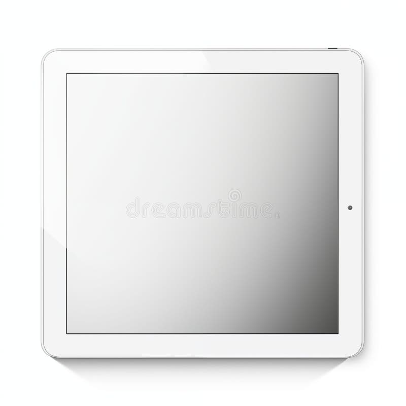 Simple White Tablet Device Displayed on a Plain Background, Ready for ...