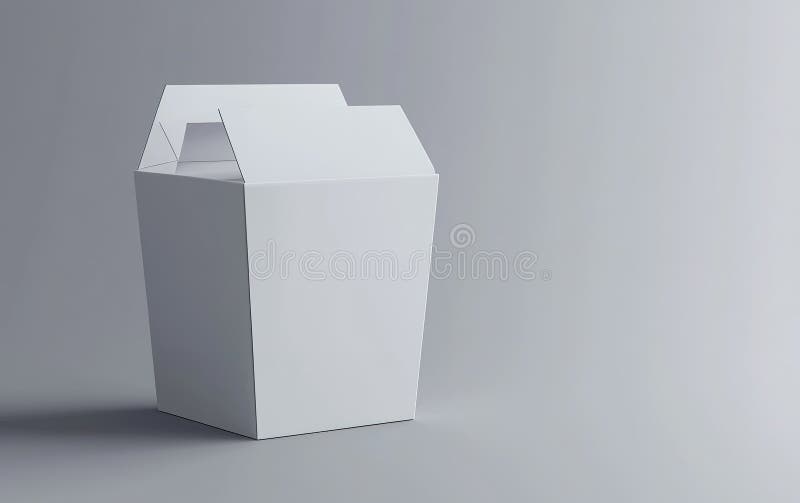 Simple White Takeout Box Empty on a Plain Background Highlighting ...
