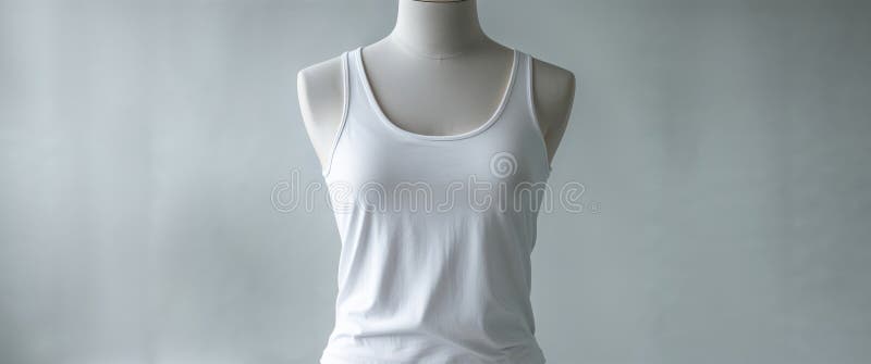 Simple White Tank Top Design for Casual Wear Stock Image - Image of ...