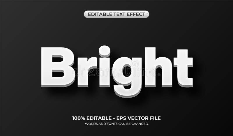 Simple White Text Effect. Editable Bright, Minimalist, and Bold Text ...