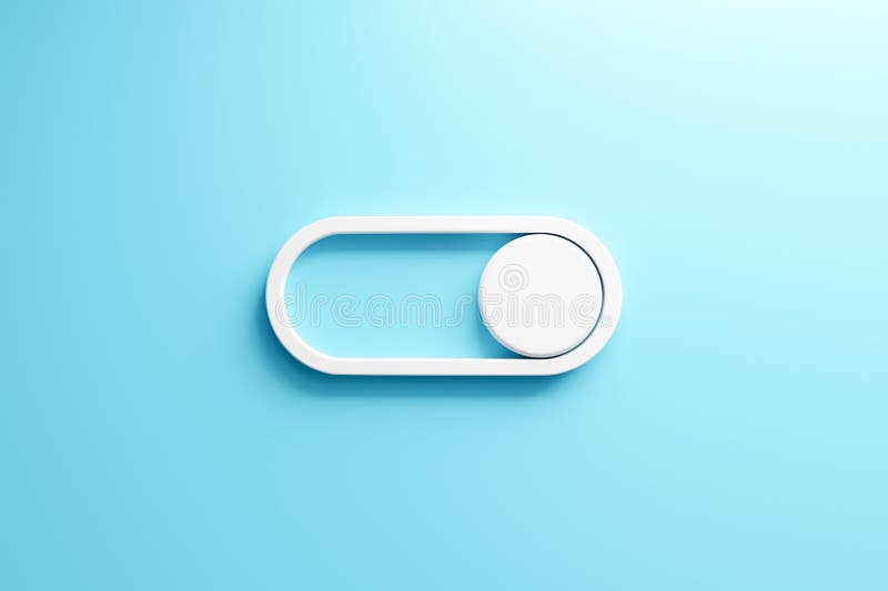 A Simple White Toggle Switch on Blue Background Stock Illustration ...