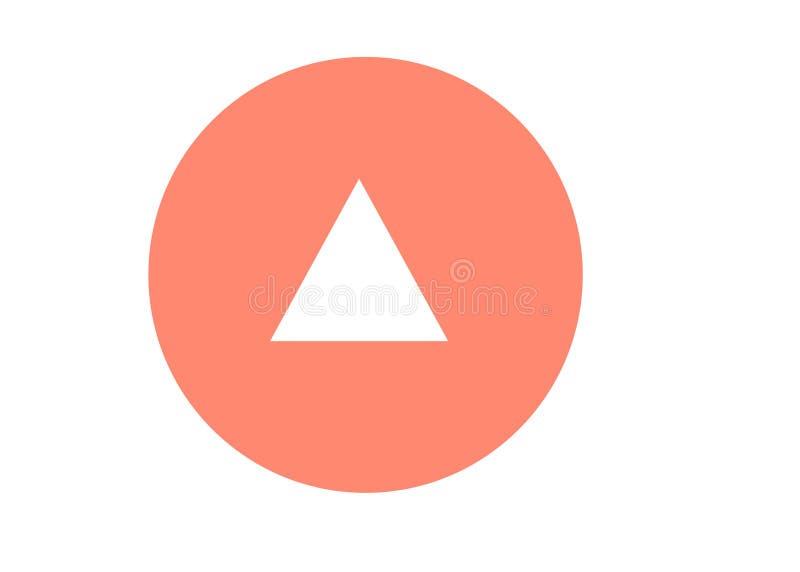 Simple White Triangle Inside a Peach Fuzz Colour of Year 2024 Circle ...