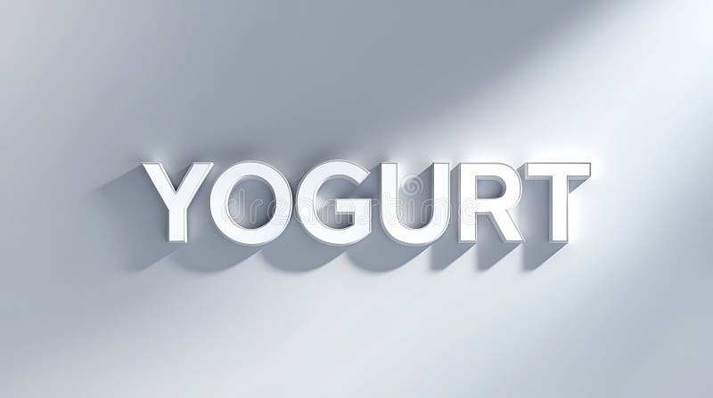 Simple White Typography Art Display of the Word Yogurt on a Clean ...
