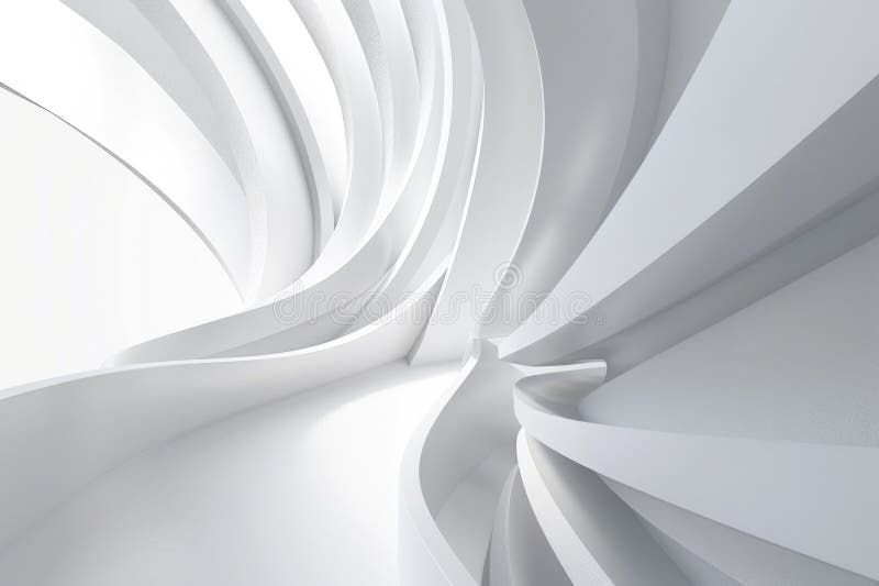 A Simple White Wall with a Unique Curved Design Element Stock ...