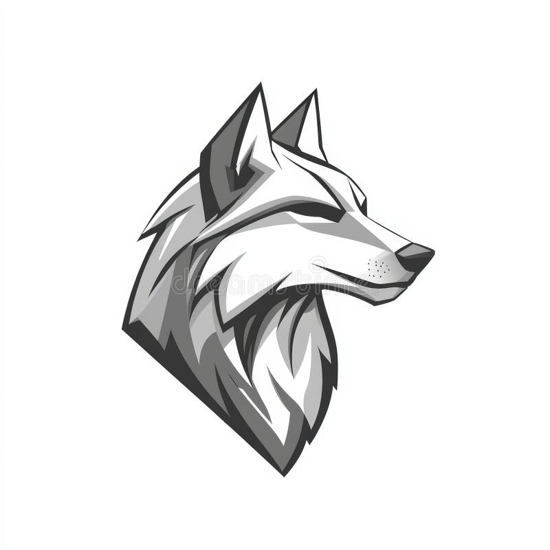Simple White Wolf Logo Art Generative AI Stock Illustration ...
