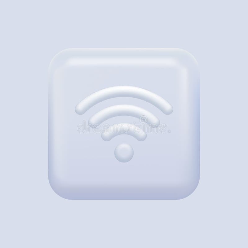 Simple WiFi Icon. White Square Element Stock Vector - Illustration of ...