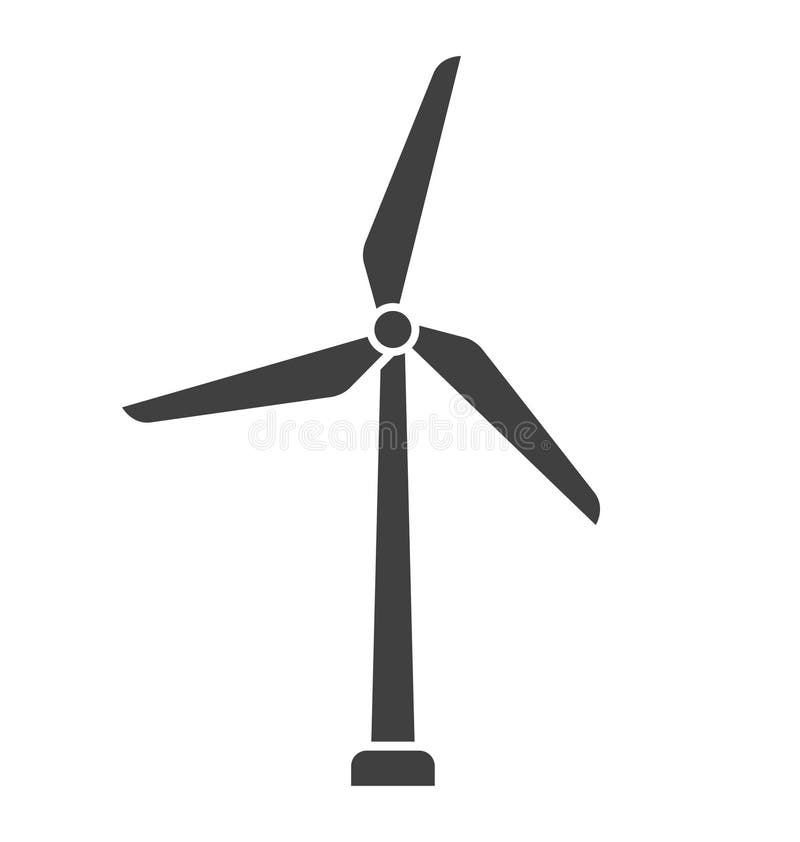 Simple Wind Turbine Icon Silhouette Stock Vector - Illustration of ...