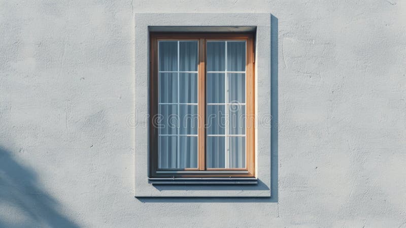 A Simple Window with a Closed Curtain on a White Background, Suitable ...