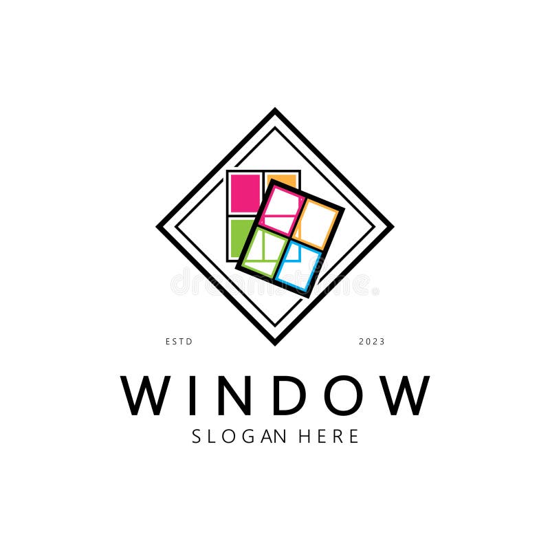 Simple Window Logo, Design for, Interior, Construction, Architecture ...